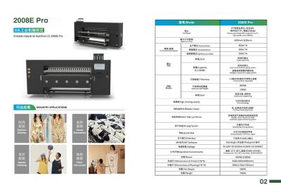 中国 圧縮空気圧≥0.7MPa 出力およびPLCインク供給システム付き生地プリンター 販売のため