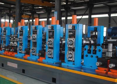 China High Frequency Welded Pipe Mill Blue Welded Carbon Steel Tube Mill Max Speed 120m / Min Diameter 12 - 63mm for sale