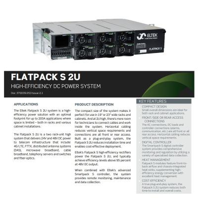 Cina Nuovo Compack originale ad alta efficienza 48V 200A Eltek Flatpack S Rettificatore 2U Sistema di alimentazione elettrica per telecomunicazioni in vendita