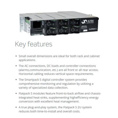 Cina Nuovo Compack originale ad alta efficienza 48V 200A Eltek Flatpack S Rettificatore 2U Sistema di alimentazione elettrica per telecomunicazioni in vendita