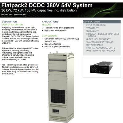 中国 Flatpack2 DC/DC 380V/54V テレコムハイブリッドシステム エルテック 36KW 72KW 108KW 販売のため