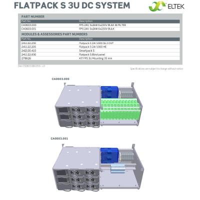 中国 エルテック FPS 24V 6kw ラックリクティフィア フラットパック S 24V 3U 組み込み直流電源システム CA0603.000 CA0603.001 230VAC 販売のため