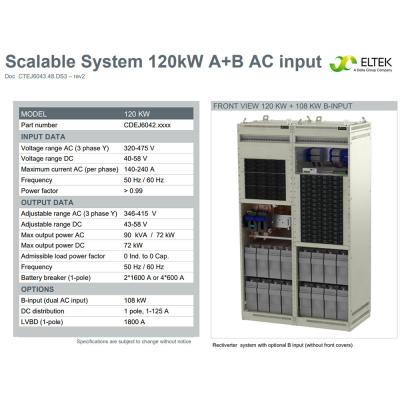 Cina Eltek Flatpack2 Sistema di alimentazione integrato 120kW con ingresso A & B AC opzionale in vendita