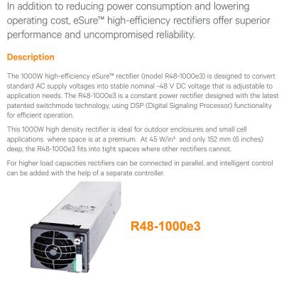 Cina 48V 1000W Emerson Vertiv Telecom Power Rectifier Module R48-1000e3 R48-1000e in vendita
