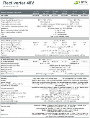 Κίνα Ελτέκ Διορθωτής Inverter σε ένα κουτί HE 48V 230/1500VA 48/1200 241123.100 241123.101 προς πώληση
