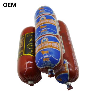 중국 향기 없는 식품용 소시지 플라스틱 케이싱 사용자 지정 플렉서그래피 인쇄 로고 색상 케이싱 판매용