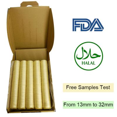 China FDA and HALAL Certified Collagen Casings with 15meter/strand Length and Superior Smoke Permeability for Smoked Sausages for sale