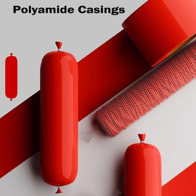China Red Color Polyamide Sausage Casing Shrinkable Nylon Casings With 5 Layers Co-extrusion For Meat Sausage Packaging for sale