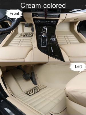China good quality 5D design PU leather hot press car foot mats for sale