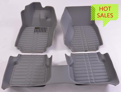 China Honda, Mazda, Ford cars 5D PU leather brown black waterproof non-card car floor mats for sale