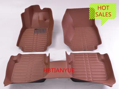 China GM 5D PU leather brown black waterproof non-card car floor mats for sale