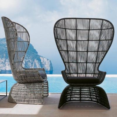 China Leisure Aluminium PE Rattan Lounge chairs Outdoor Garden patio High back Sofa sets furniture for sale