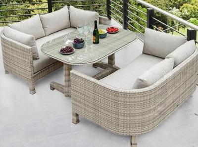 China Poly Rattan patio Backyard Sofa sets Leisure Aluminium Outdoor Garden wicker sofa for sale