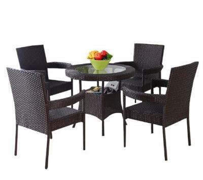 China Leisure Aluminium Outdoor Garden Poly Rattan wicker chair patio Backyard table and chairs sets for sale