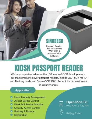 Cina High Speed Kiosk Passport Reader con risoluzione di 500 DPI e scanner integrato in vendita