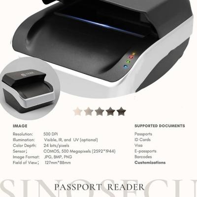 China Five Megapixels OCR Passport Scanner with 24 Bit Colour Depth and RFID Reading Function for sale