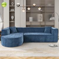 Quality Curved Boucle Fabric Compressed Sofa L Shaped High Density Foam For Living Room for sale