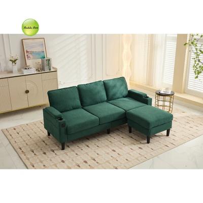 China Comfortable L-Shaped Sofa: USB Ports, Cup Holder, Storage Boost Living Room Convenience for sale