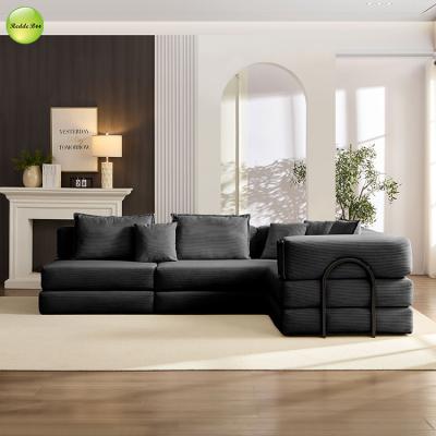 China Multifunction Space-Optimized Striped Fabric Compressed Sofa Bed For Living Room Free Combination Furniture for sale