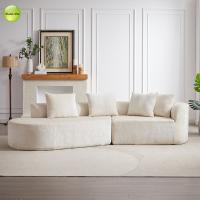 Quality Chenille Compressed Curved Boucle Couch Washable Fabric Sofa for sale