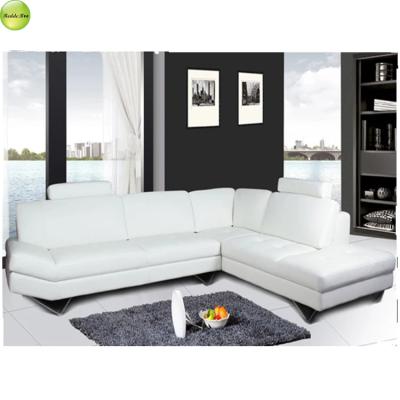 China Allandale Modular L Shaped Sectional Sofa White Faux Leather Modular Lounge for sale