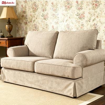 China Anti Wear Removable Beige Cotton Linen Material Couch Sofa 2 Seater for sale