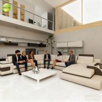 Quality Breathable Leather Sectional Upholstered Corner Sofa Furniture 40D Sponge for sale