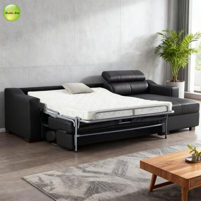 China PU Leather Storage Sofa Bed Furniture Sleeper Metal Frame Resilient Foam for sale