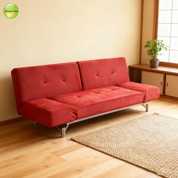 Quality Breathable Velvet Ottoman Folding Sofa Bed Furniture 2 Seater Custom for sale