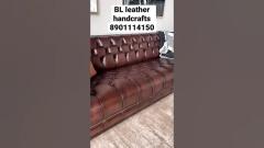 100 % pure leather chesterfield vintage leather sofa chocolatey, brown,
