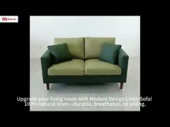 109 Modern Design Linen Fabric Upholstered Cushion Sofa Sets Living Room Furniture