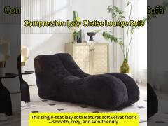 6262 Minimalist Velvet Compressed Lounge Chair