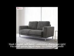 701Minimalist Design Linen Fabric 2 Seater Cushion Sofa Apartment Furniture