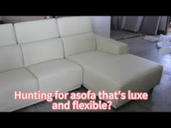 8010Adjustable Backrest White L/U Sofa: Luxe, Comfort – Perfect for Modern Interiors