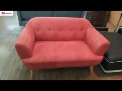 2252Minimalist Style Linen Fabric Tufted Backrest Sofa for Living Room Use
