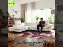8088Chic Leather Modular Sofa: Minimalist Aesthetic, High - End Build – Elevate Home Comfort