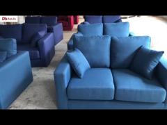 6758Nordic Design Teddy Fabric Cushion 2 Seater Sofa for Apartment