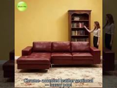 B07 Leather Sectional: Where Chrome Elegance Meets Timeless Comfort – Redefine Your Luxury Living