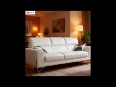 8018Modern Leather Sofa Sets with Adjustable Headrest Metal Legs for Reception Room