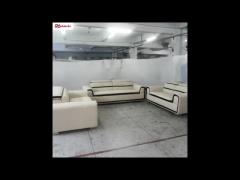 8098Ergonomic Luxury Design Genuine Leather Sofa Sets for Reception Room