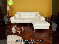 1218  Leather Corner Sofa: Timeless Style, Easy - Clean Fabric – Perfect for Playful, Colorful Inter