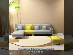 3606  Two - Tone Fabric Corner Sofa: Playful Design, Plush Comfort – Perfect for Art - Driven, Color