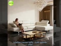 712  Leather Corner Sofa: Luxe Recliner, Plush Comfort – Minimalist Statement Spaces Perfect