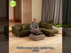 1752  Fabric Corner Sofa: Earthy Tones, Plush Comfort – Perfect for Calm, Plant - Driven Living Spac