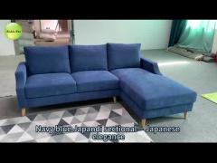 W8111  Navy Blue Japandi Sectional: Japanese Elegance, Modern Flair – A Smart Choice for Design-Forw