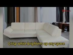 allandale modular l shaped sectional sofa white faux leather modular lounge