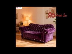 purple tufted leather sofa furniture chesterfield armchair leather