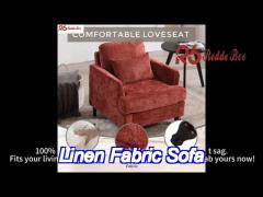 single seat tufted linen couch tufted upholstered sofa small space furniture