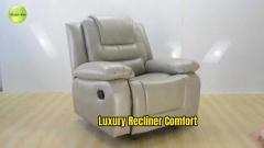 8925  Multi-position Adjustable Backrest Recliner Sofa with Built-In Cup Holders and Ergonomic Full-