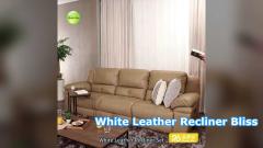 H002 White Leather Recliner Set: Smooth Upholstery, Adjustable Tilt – Transform Home into a Calm Rel